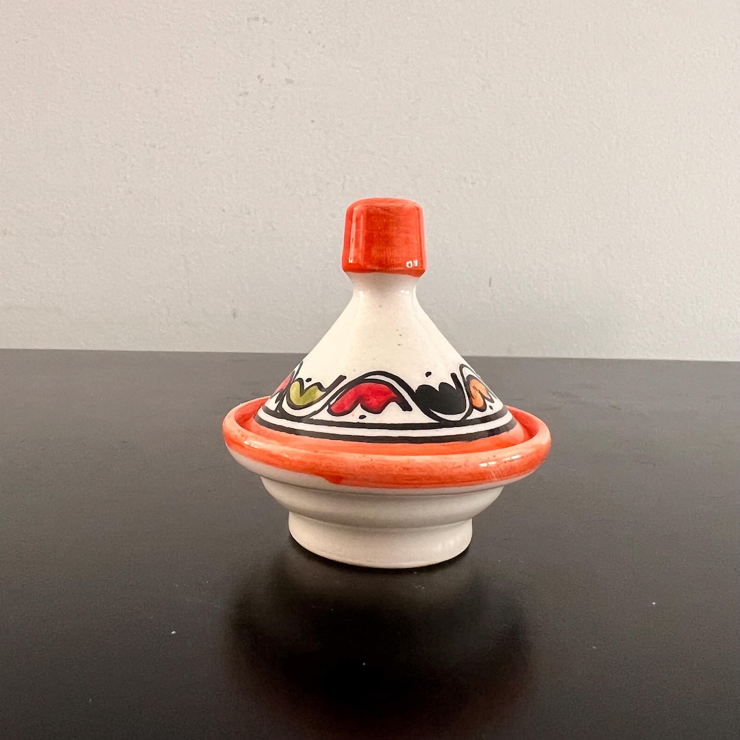 Vintage,tagine Salt Pot,moroccan Pottery,herb Pot,moroccan Tagine,mini ...