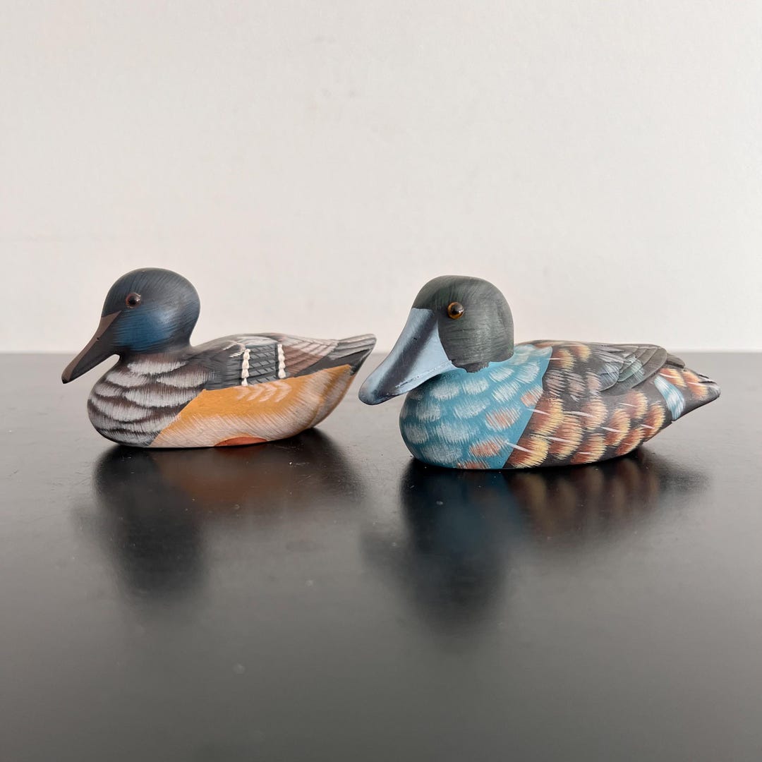 Vintage,duck Figurines,wooden Ducks,hand Painted Ducks,duck,collectible ...
