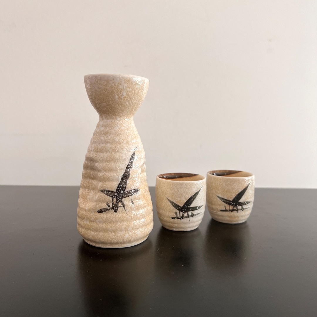 Vintage,sake Set,barware,japanese Bottle,japanese Sake Cup,japanese ...