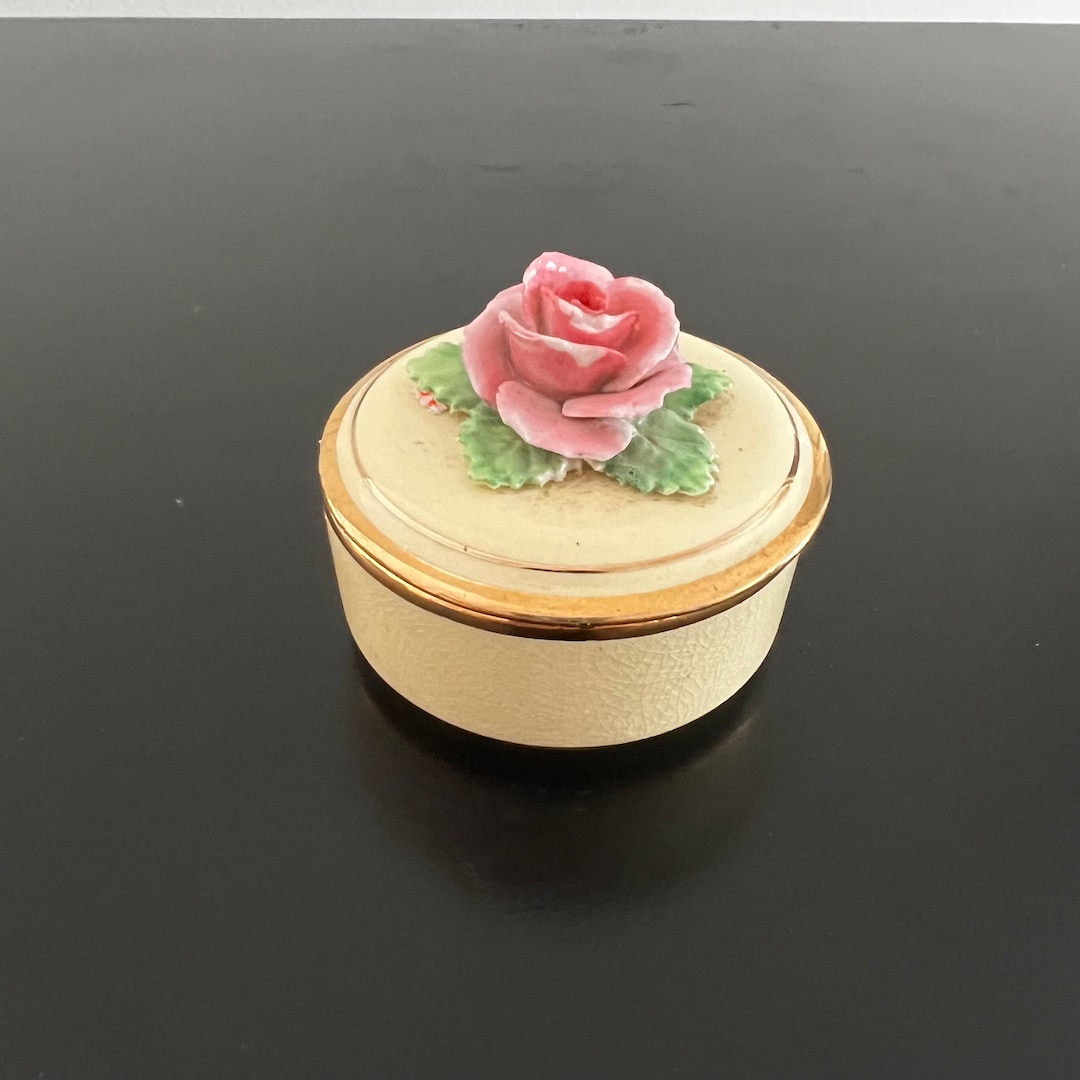 Vintage,porcelain Box,porcelain Rose Box,ring Box,jewelry Box,english ...