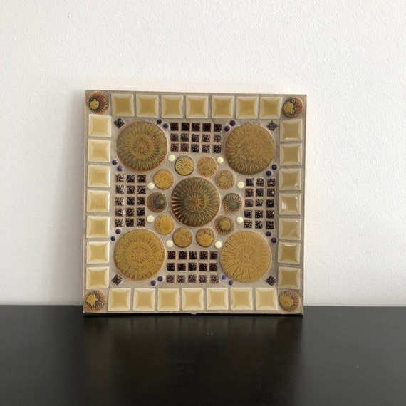 Kitchen & Dining Home & Living Vintage,Mosaic Tile Plate,Retro Decor ...