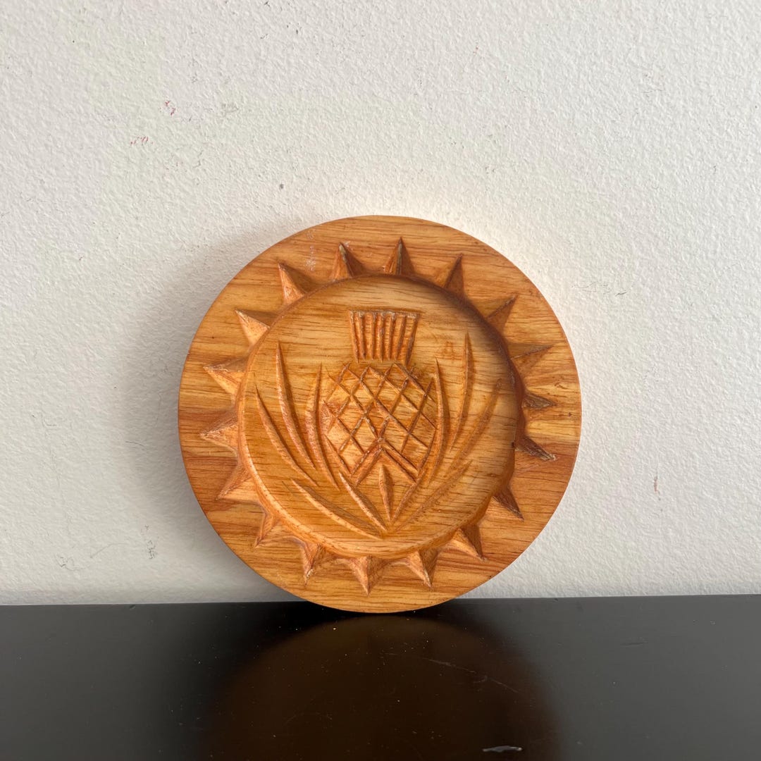 Vintage,shortbread Mold,scottish Thistle,wooden Biscuit Mold,scottish ...