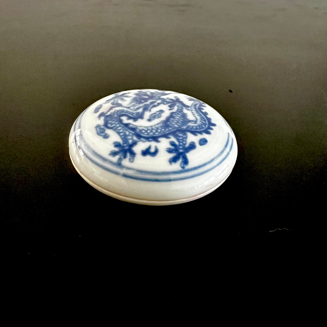 Vintage,ink Pot,chop Pot,chinese Ceramic Ink Pot,blue and White ...