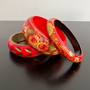 Vintage,bangles,red Bangles,floral Bangles,red Bracelets ,kashmiri ...