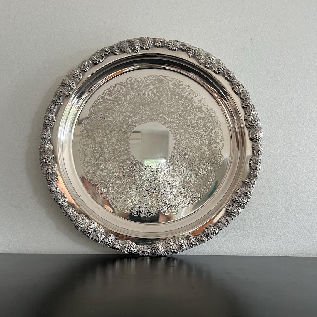 Vintage Ranleigh Silver Tray: Grapevine Border, 1960s Serving Tray - Etsy