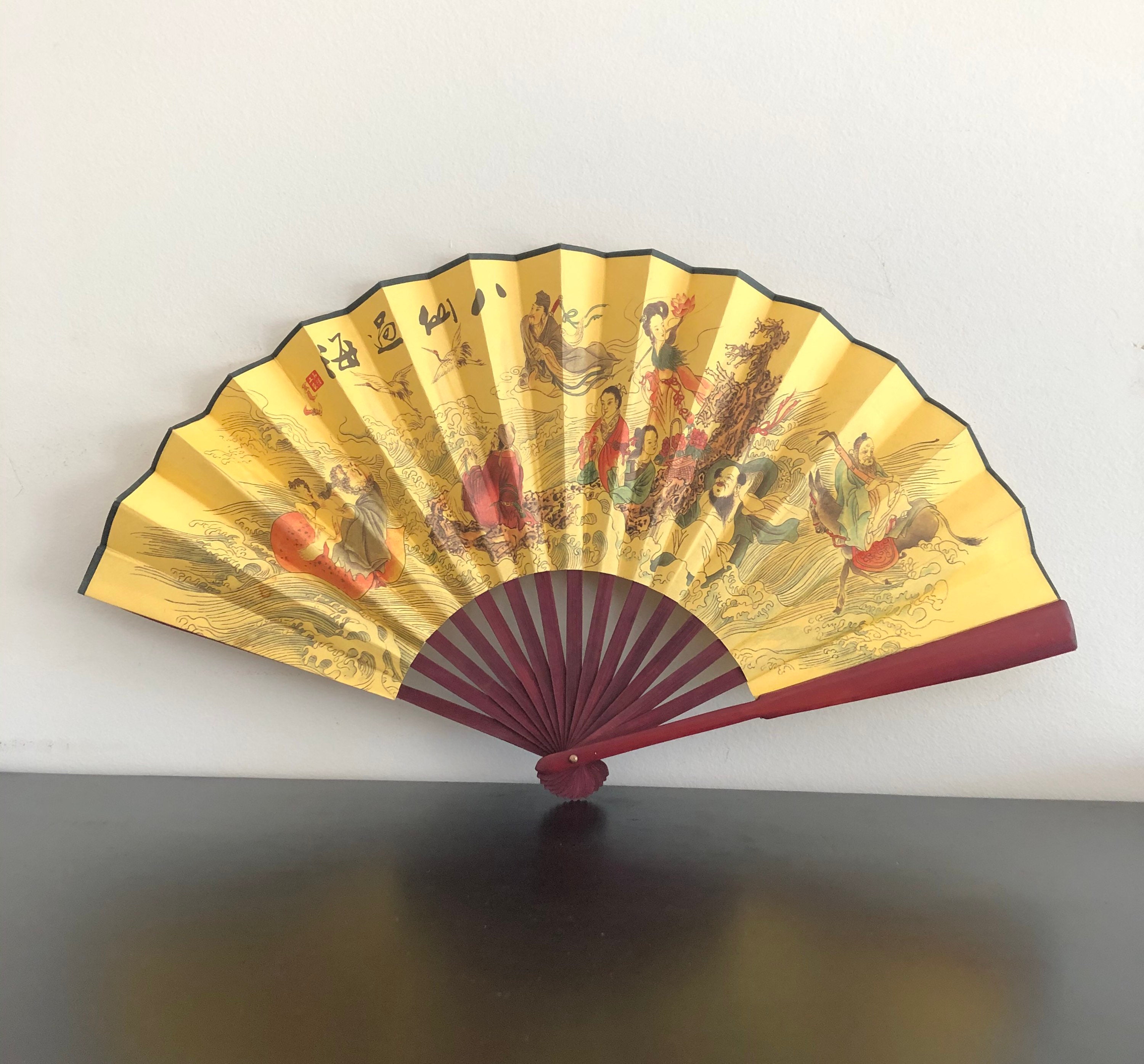 VintageFolding FanChinese FanAsian FanChinoiserieAsian | Etsy