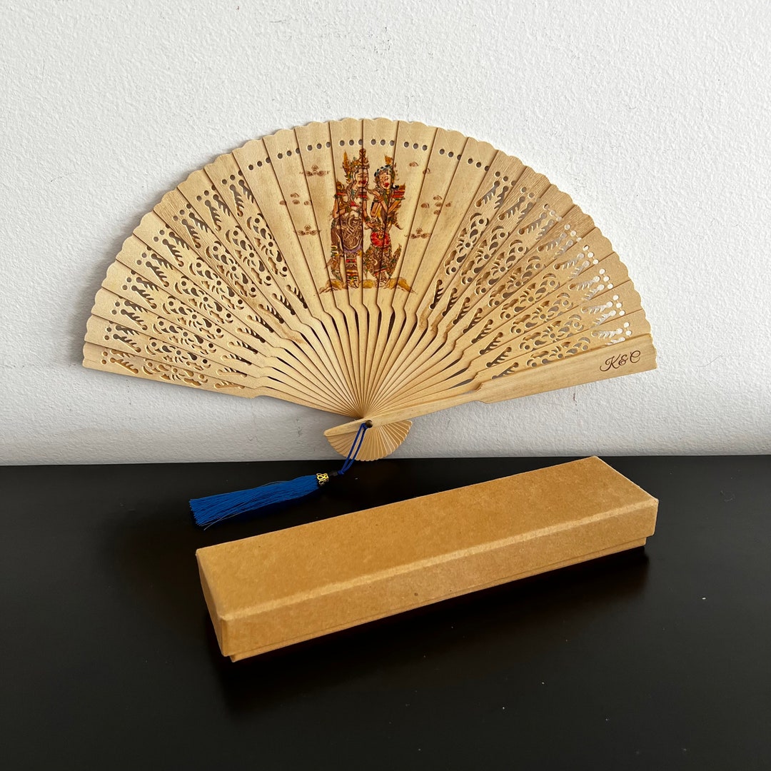 Vintage,wooden Fan,folding Fan,hand Fan,wooden Folding Fan,wood Fan ...