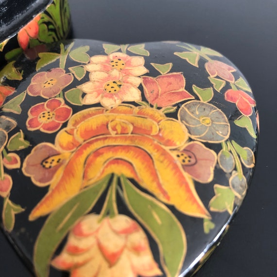 Vintage,Kashmiri Box,Paper Mache Box,Heart Shaped Box… - Gem