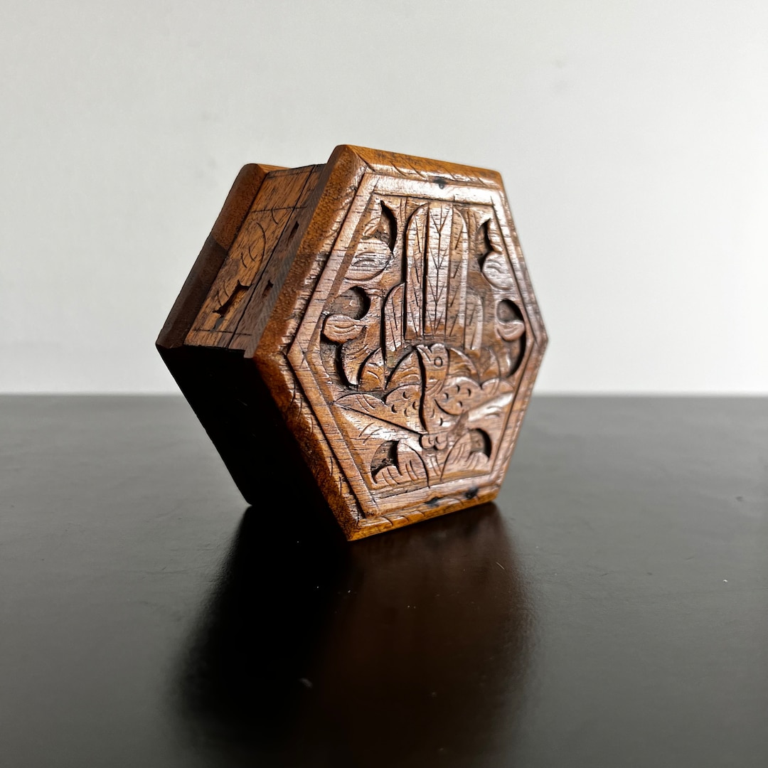 Vintage,wooden Box,carved Wooden Box,jewelry Box,wooden Decor,jewelry ...