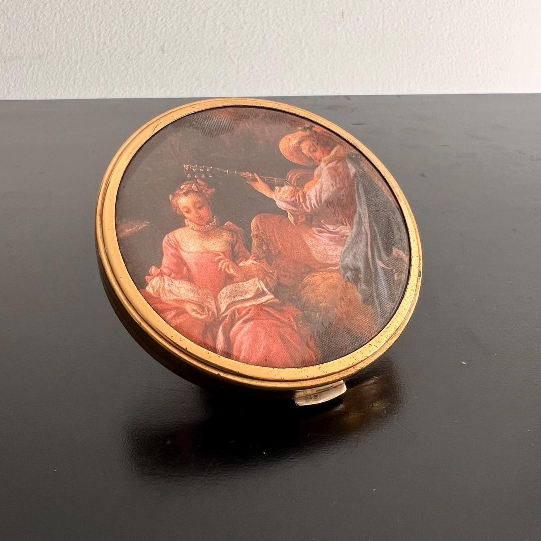 Vintage,pressed Powder Compact,mirror Compact,margaret Rose,goldtone ...