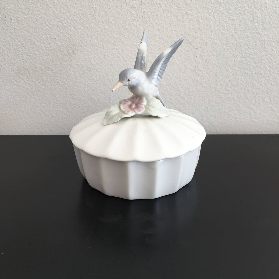 Vintage, Japanese Otagiri Porcelain, Trinket Box, Hummingbird, Made in ...