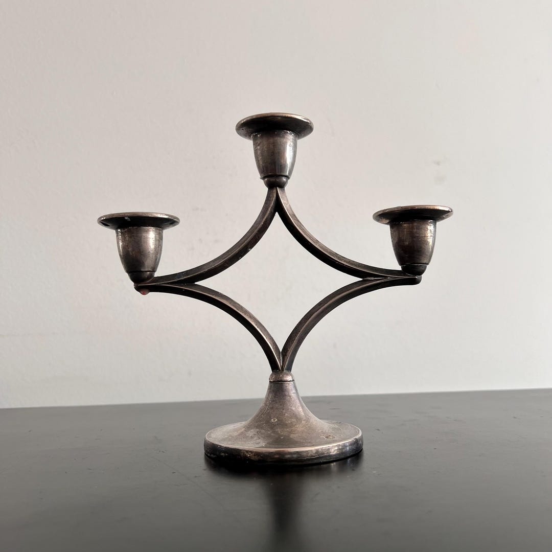 Vintage,pewter Candelabra,candlestick Holder,pewter Decor,home Decor ...