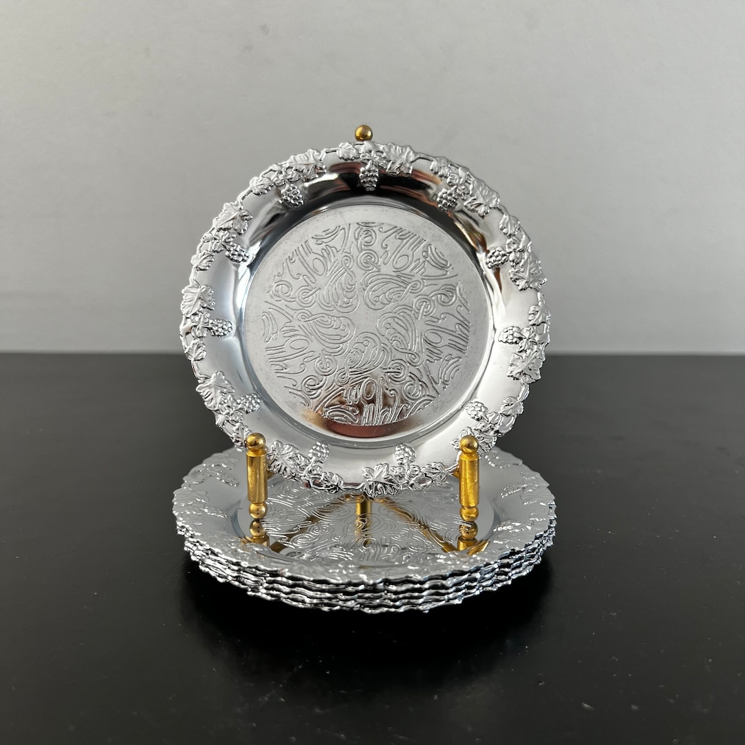 Vintage,silver Coasters,brinks Coasters,silverware,barware,set of ...