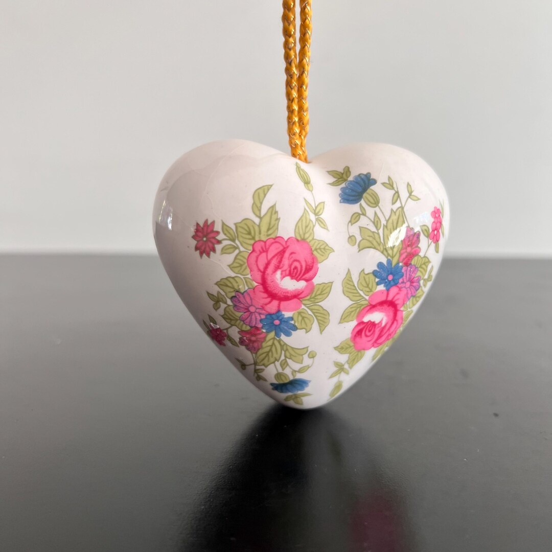 Vintage Floral Porcelain Heart Pomander: Home Fragrance Decor - Etsy