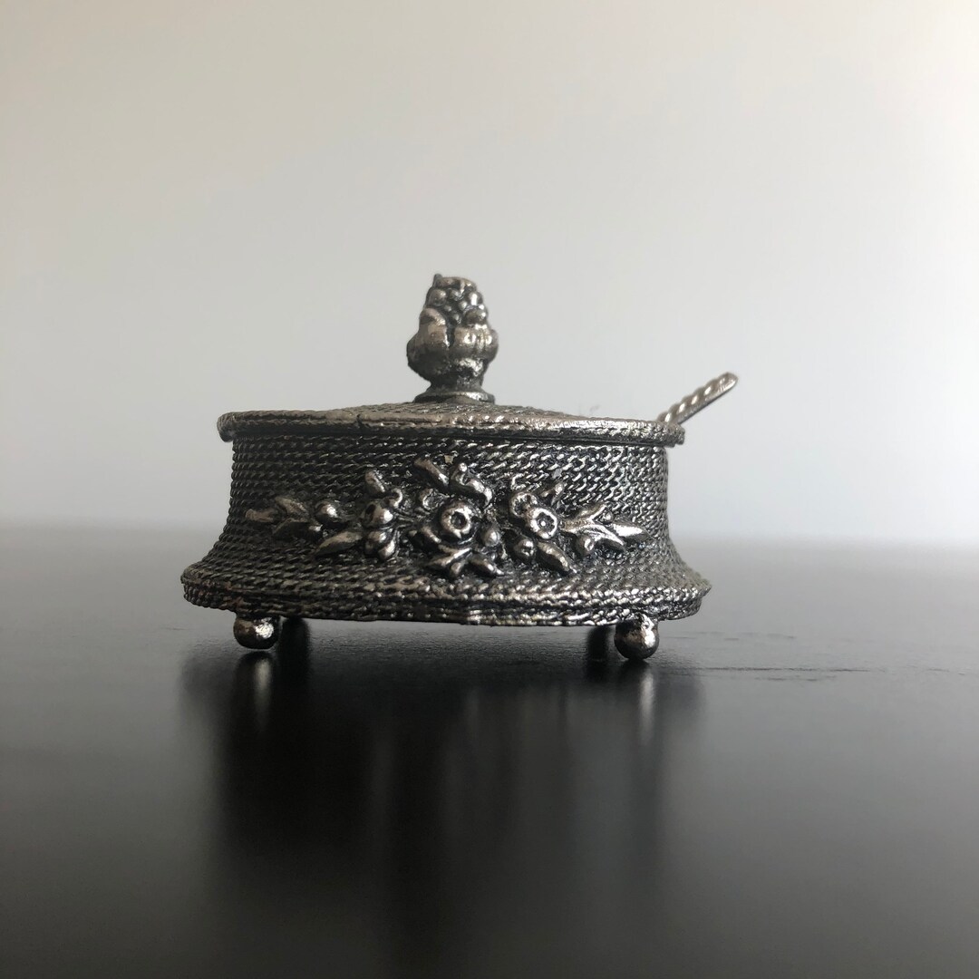 Vintage,mustard Pot,salt Cellar,pewter Mustard Pot,dining,salt Pot ...