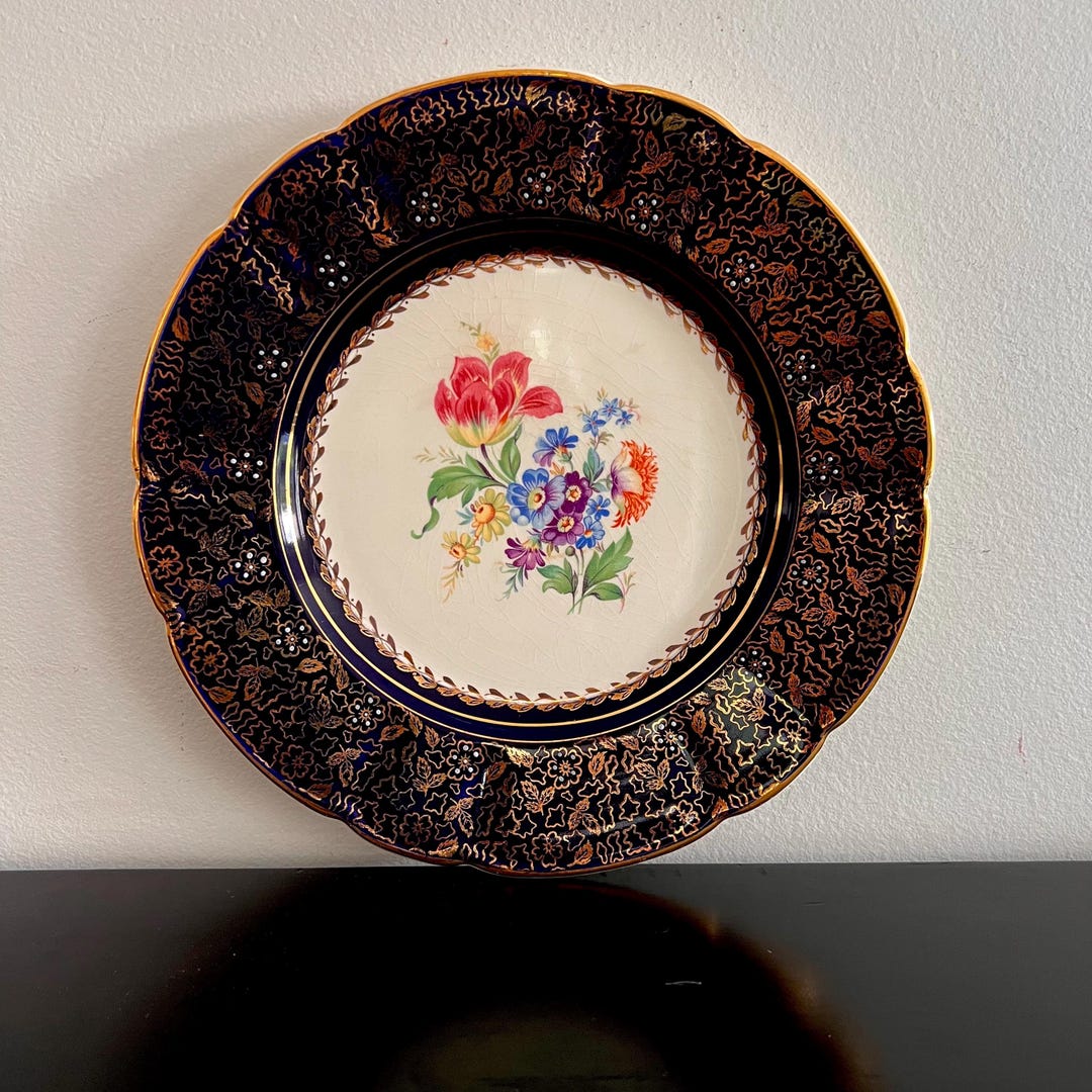 Vintage Tams Ware Porcelain Plate: English Floral Wall Decor - Etsy