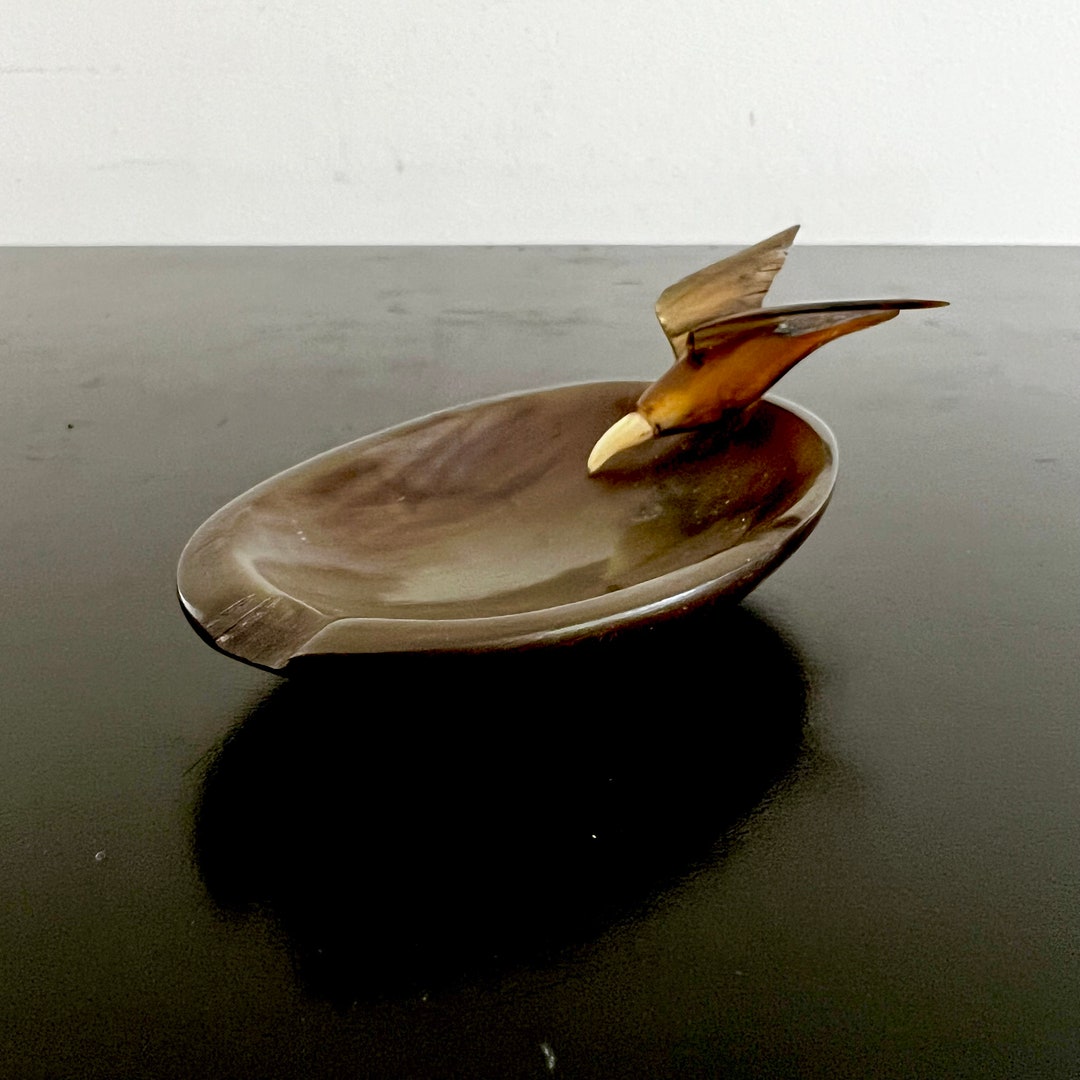 Hand Carved Wood Ashtray: Bird Trinket Dish - 1960s Vintage - Etsy