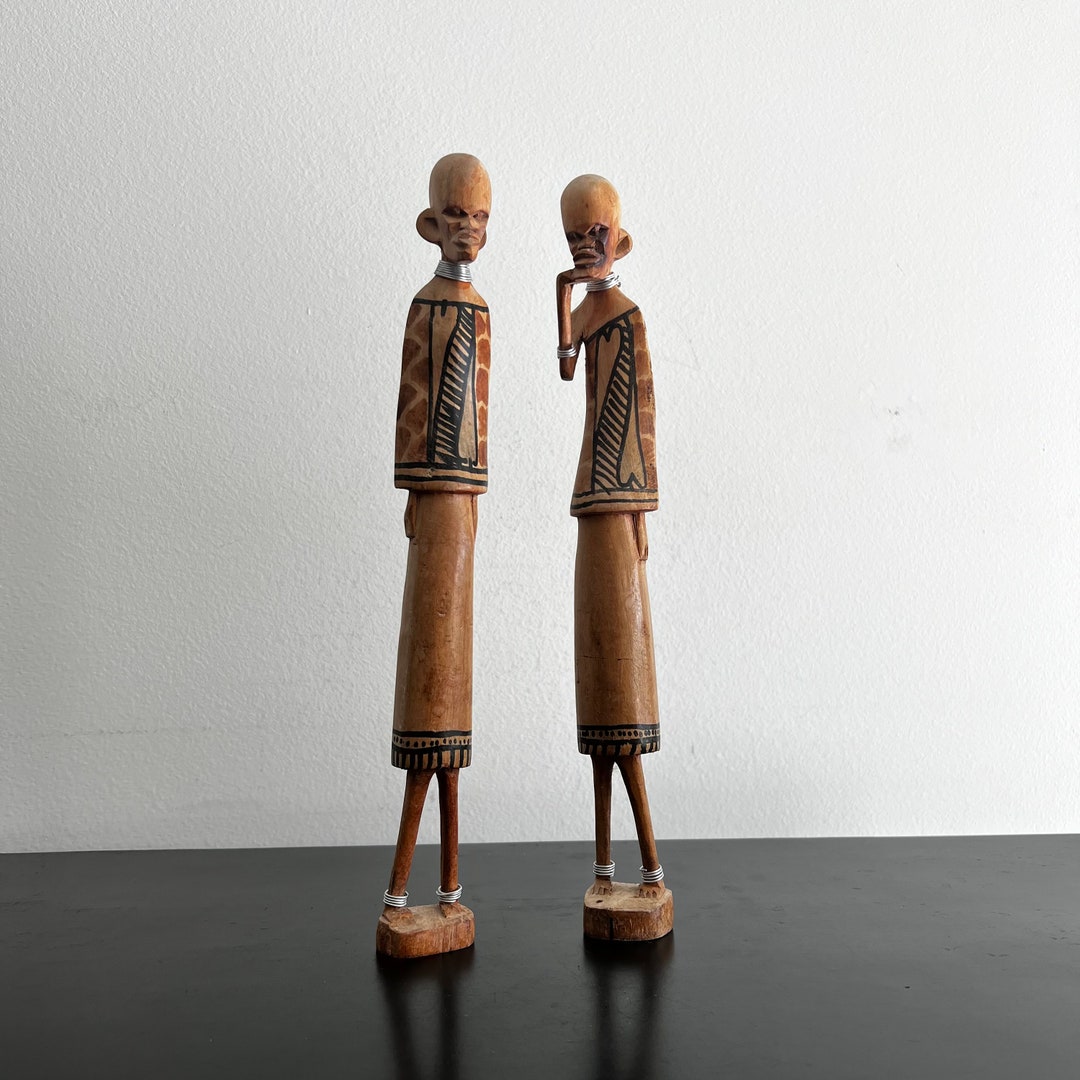 Vintage Hand Carved African Tribal Sculptures: Kenyan Art Decor - Etsy