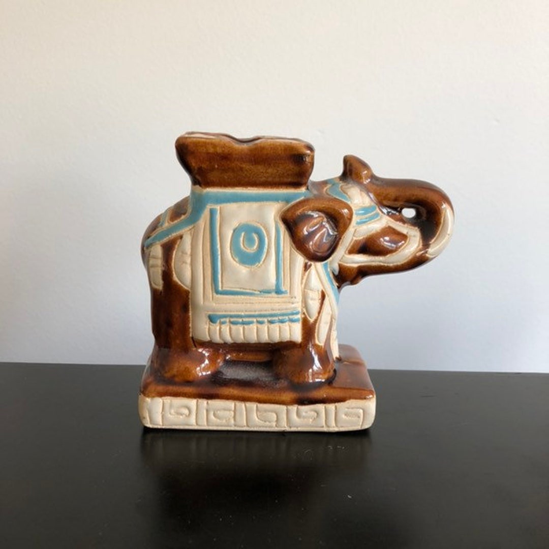 Vintage,elephant Stool Ashtray,elephant Vase,elephant Book End,ceramic ...