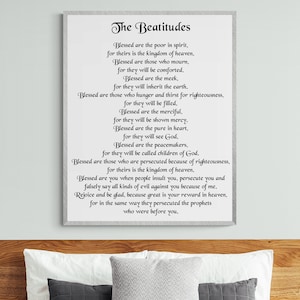 Beatitudes Framed Sign | Canvas Framed Beatitudes Sign | Beatitudes ...