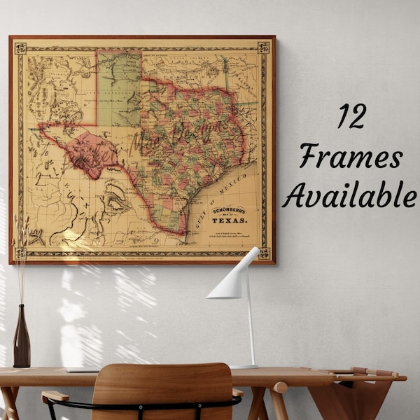Texas Vintage Map - Etsy