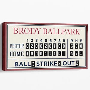 Custom Baseball Scoreboard Sign: Family Name, Sports Nursery Decor - Etsy
