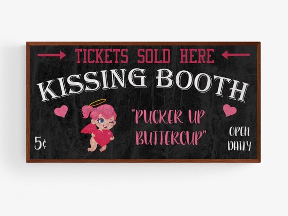 Valentine's Day Sign Kissing Booth Sign Modern | Etsy