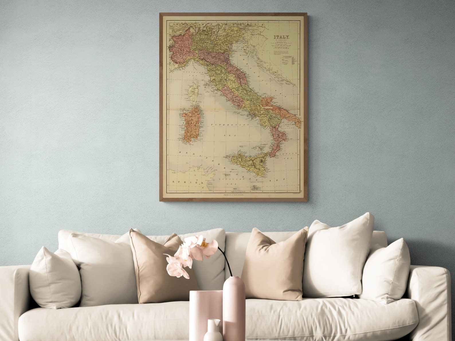 Vintage Italian Map Old Map of Italy Italian Gifts - Etsy