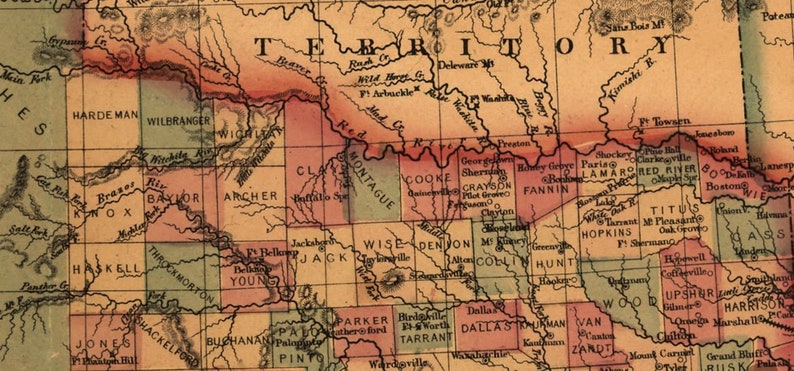 Old Map of Texas Retro Map of Texas State Map of Texas - Etsy