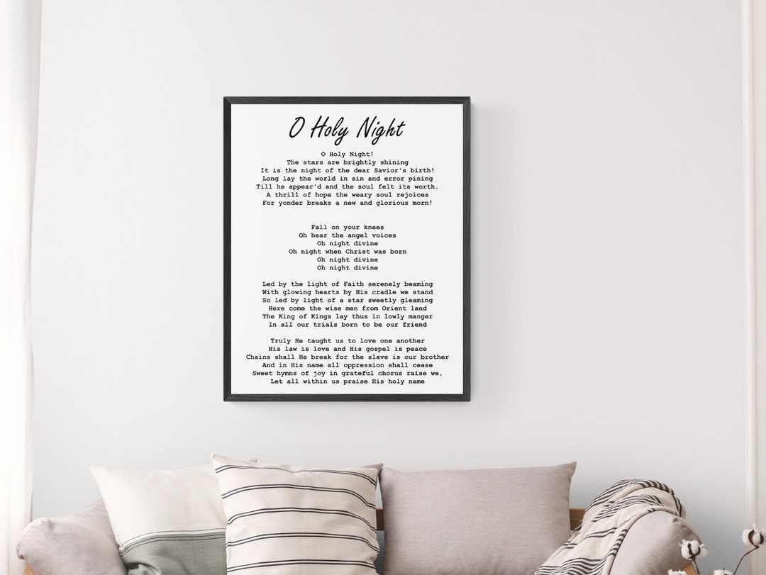 O Holy Night Sign | Framed O Holy Night Sign | O Holy Night Lyrics | O ...