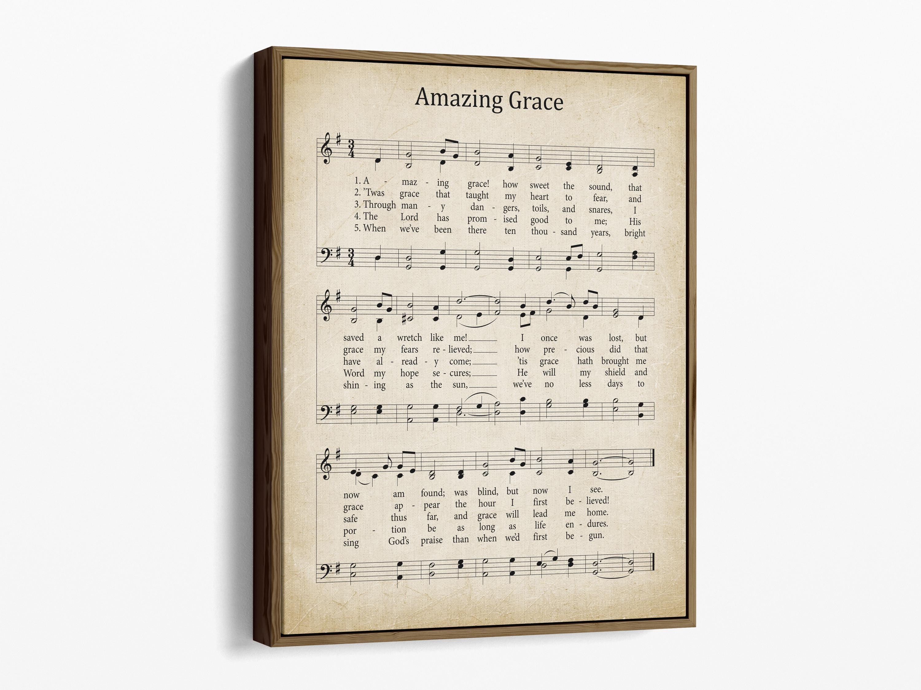 Custom Hymn Canvas Print: Vintage Sheet Music, Wood Frame - Etsy