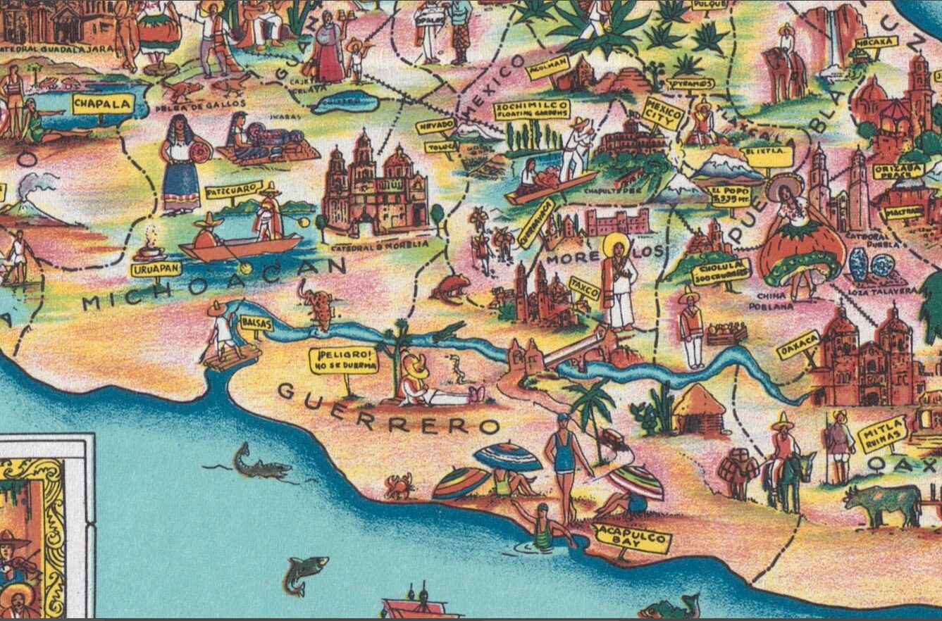Old Pictorial Map of Mexico Vintage Map of Mexico - Etsy
