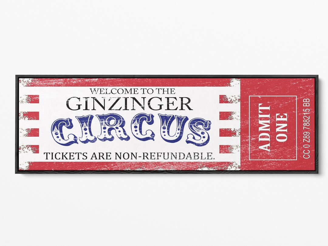 Personalized Family Circus Sign | Custom Welcome to the Circus Sign ...