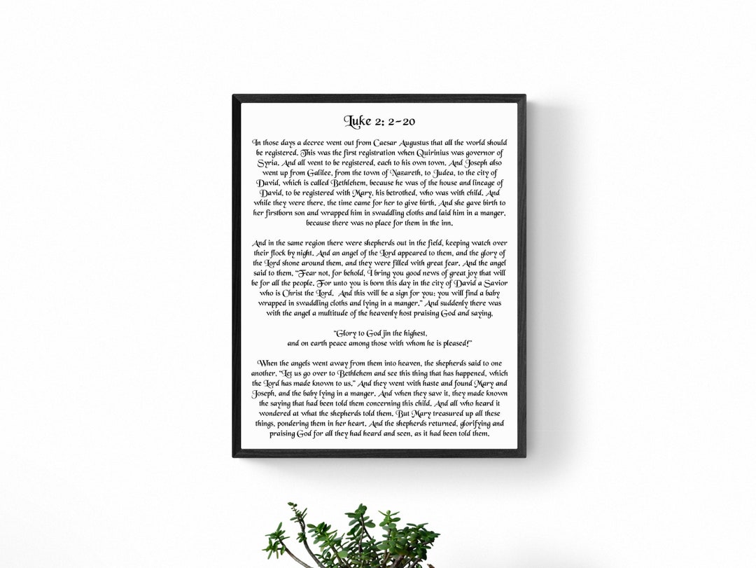 The Birth of Jesus Christ Sign | Christmas Story Sign | Luke Chapter 2 ...