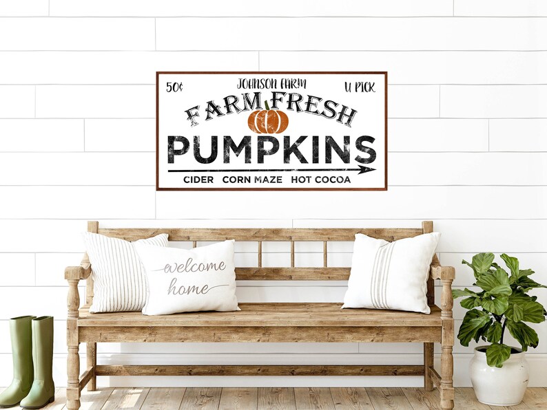 Custom Farm Fresh Pumpkins Sign Canvas Fall Sign Custom - Etsy
