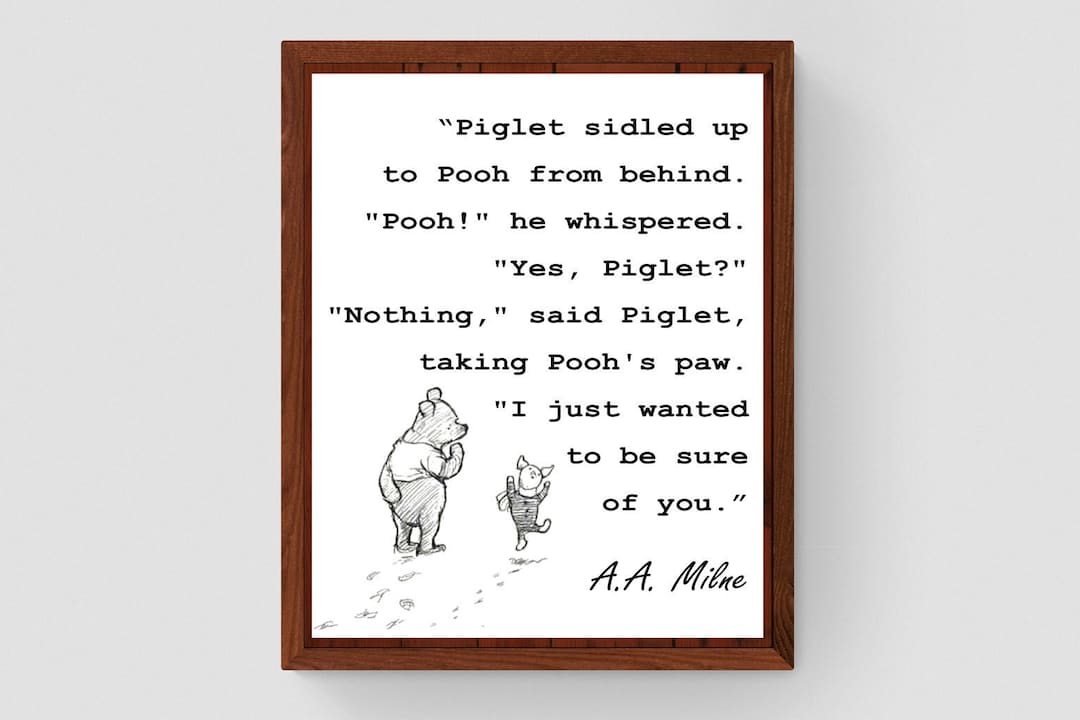 AA MILNE Quote| Winnie-the-pooh Quote| the House at Pooh Corner Quote ...