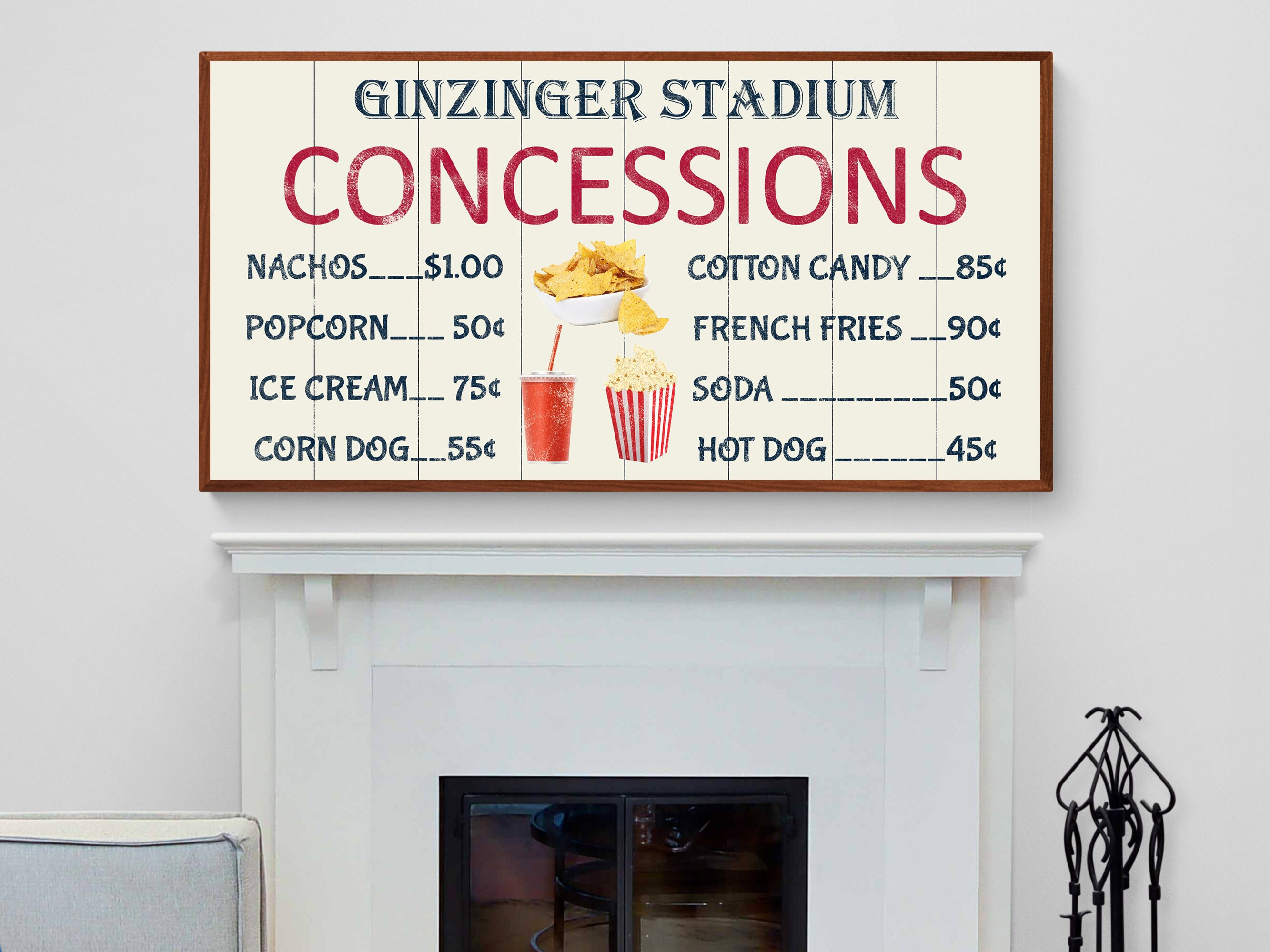 Personalized Family Concessions Sign: Custom Movie Room Decor - Etsy