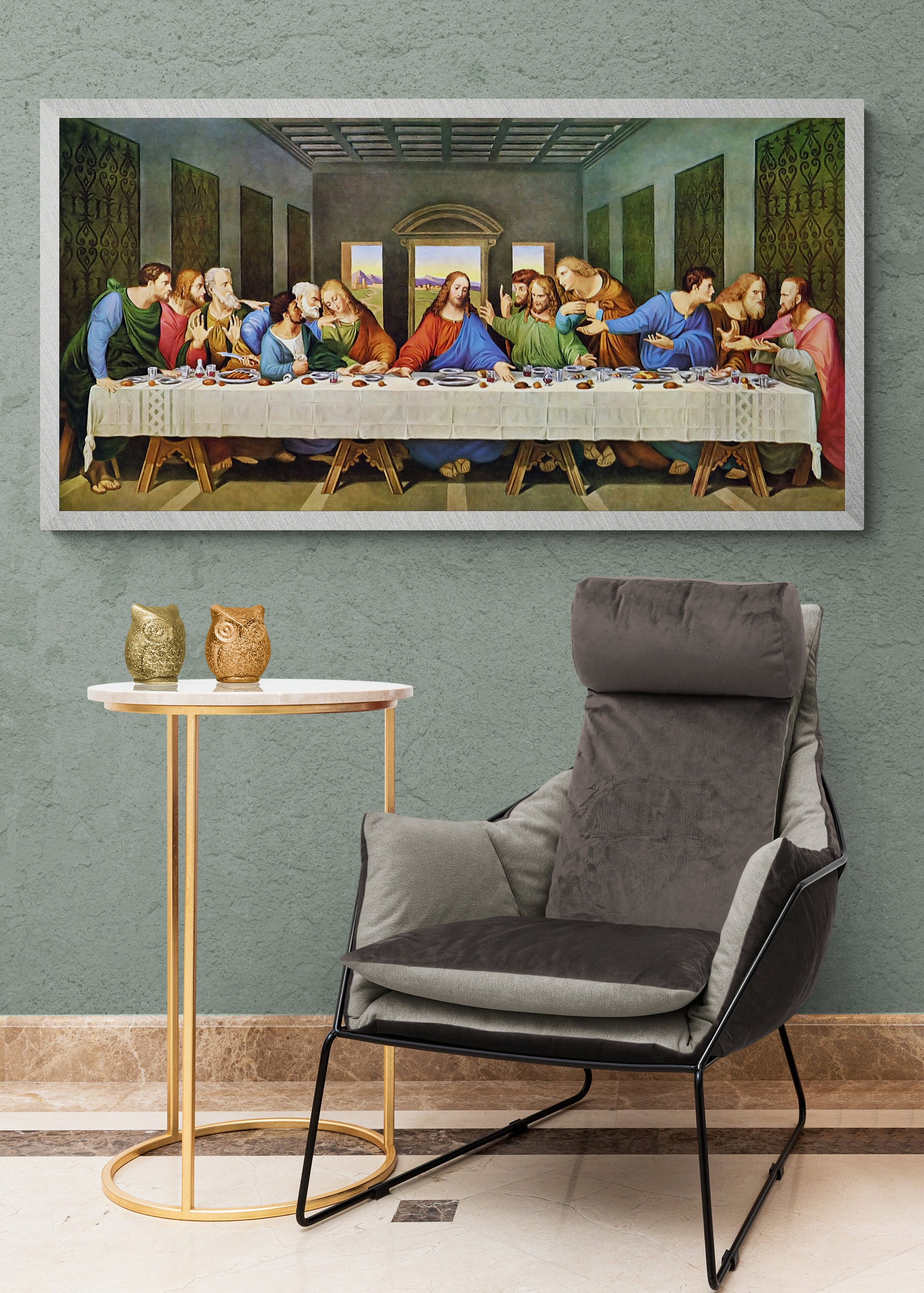 Restored Last Supper Print Framed Wood Canvas Print Poster - Etsy