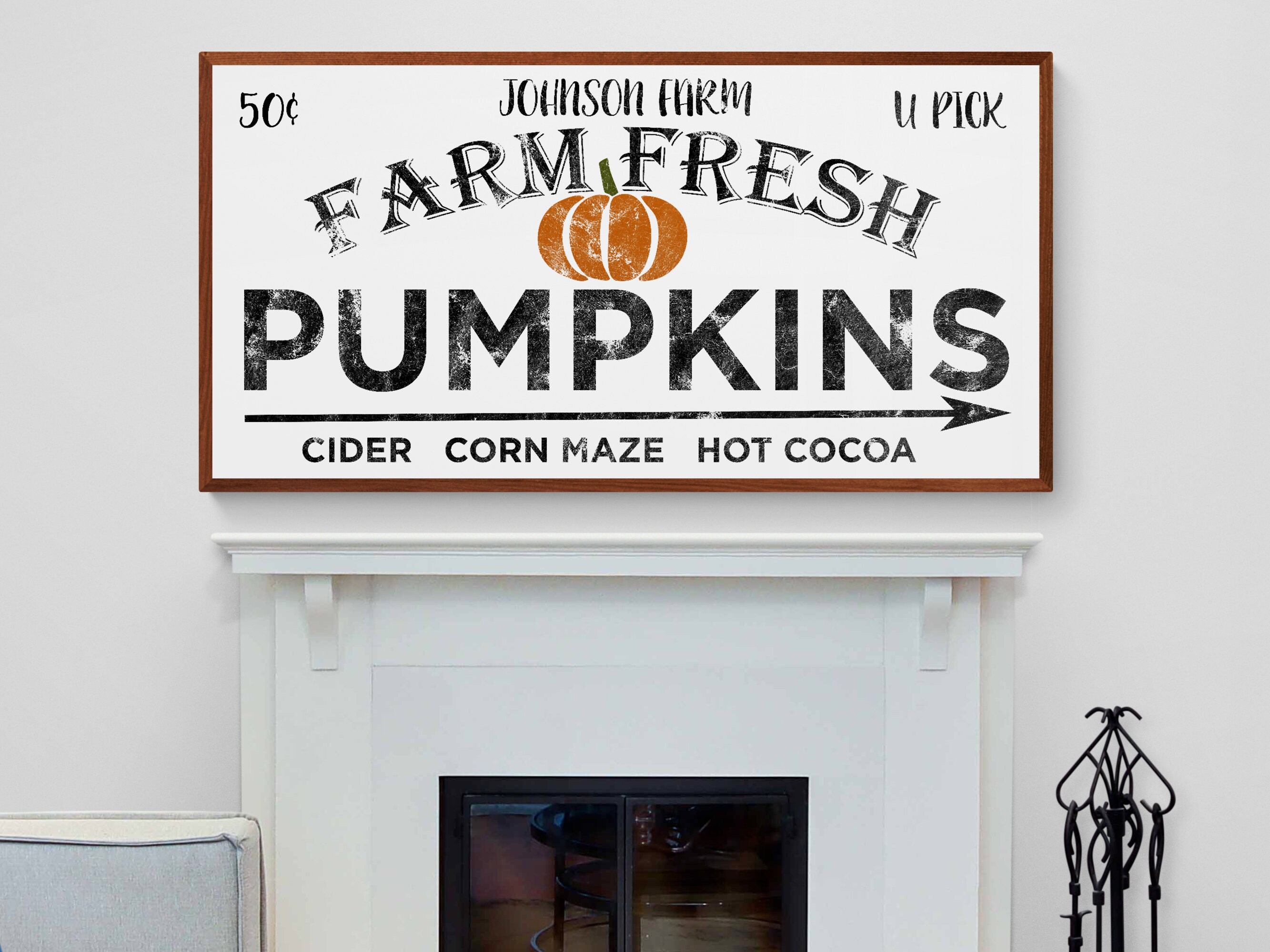 Custom Farm Fresh Pumpkins Sign Canvas Fall Sign Custom | Etsy
