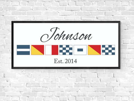 Custom Personalized Nautical Flag Letters Family Name Sign - Etsy