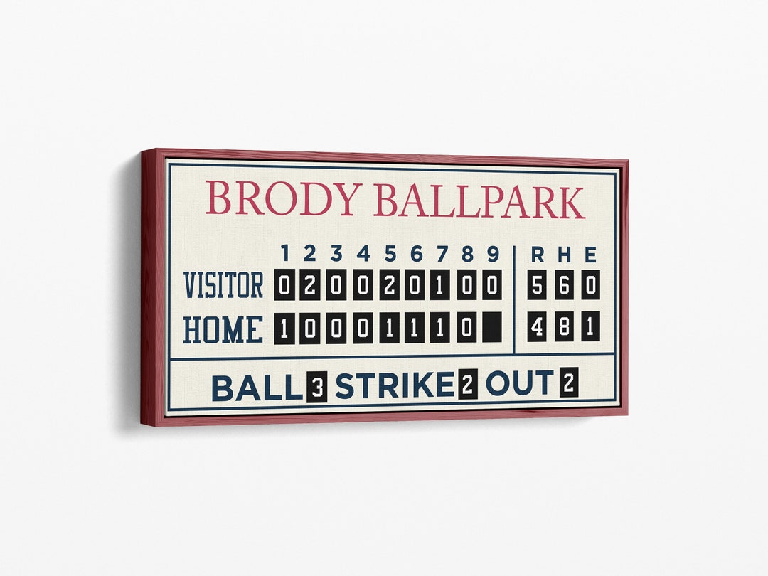 Custom Baseball Scoreboard Sign: Family Name, Sports Nursery Decor - Etsy