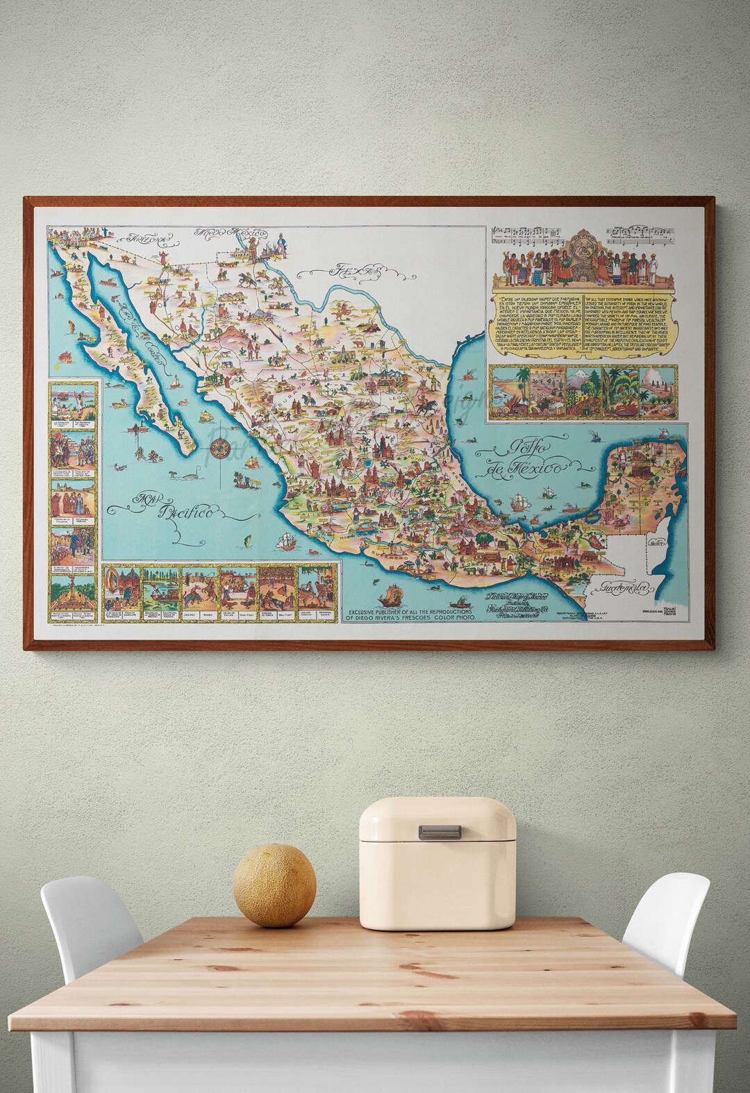Old Pictorial Map of Mexico | Vintage Map of Mexico | Historical ...
