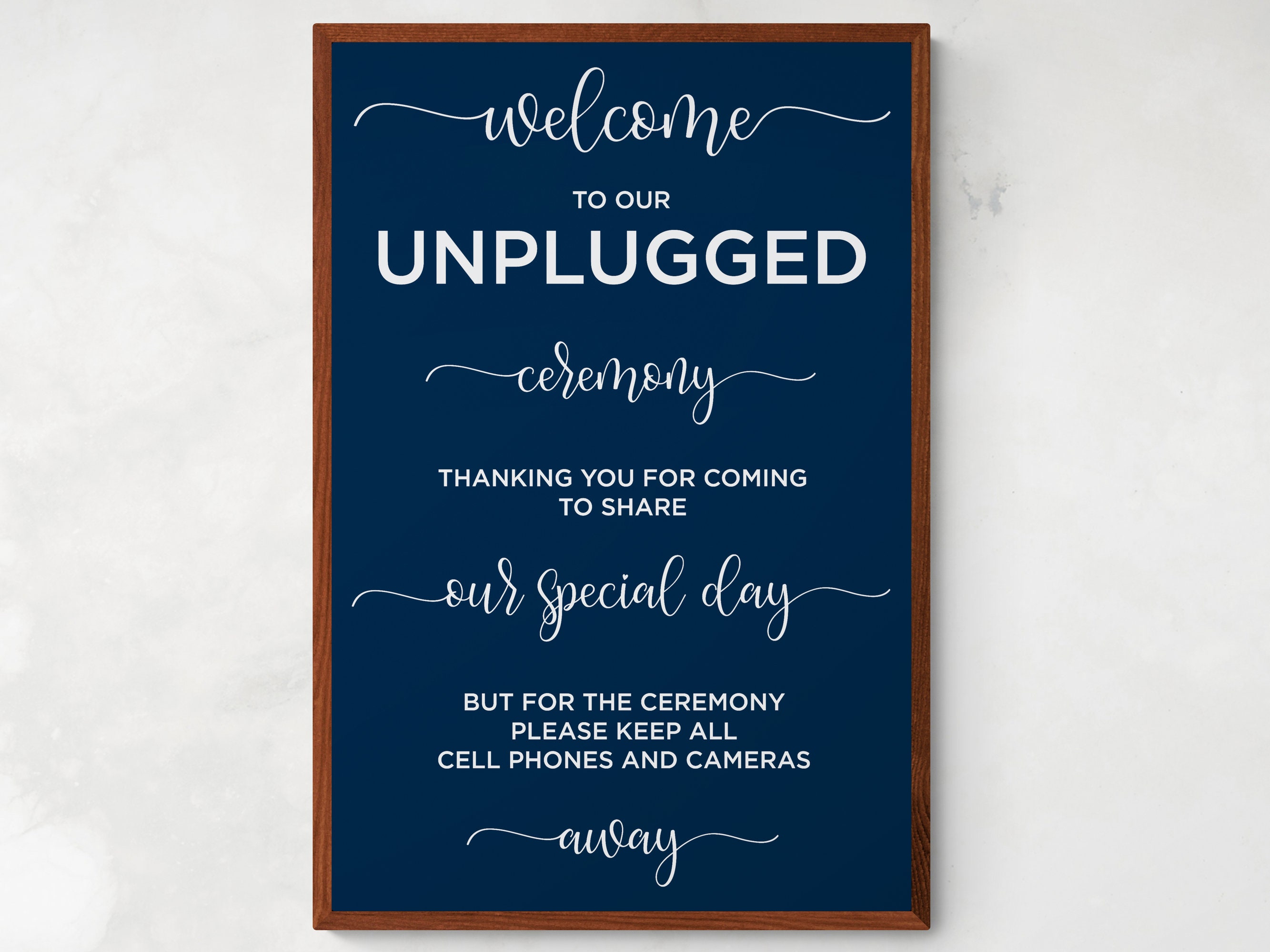 Unplugged Wedding Sign Unplugged Ceremony Sign Framed - Etsy