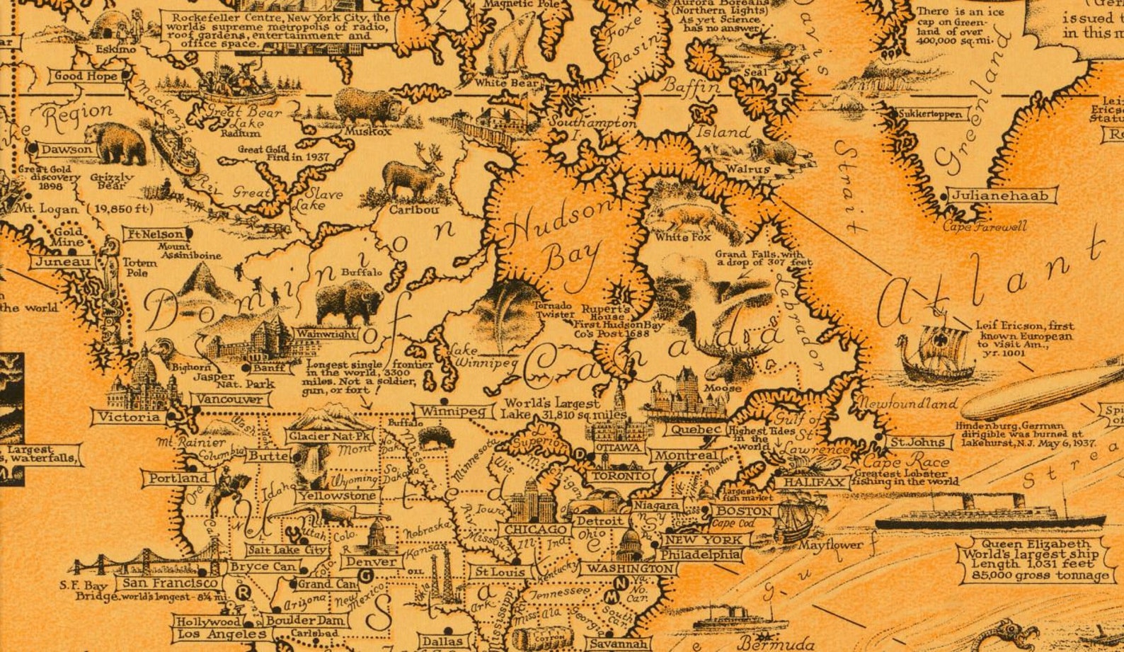 Old Pictorial Map of the World Restored Vintage World Map - Etsy