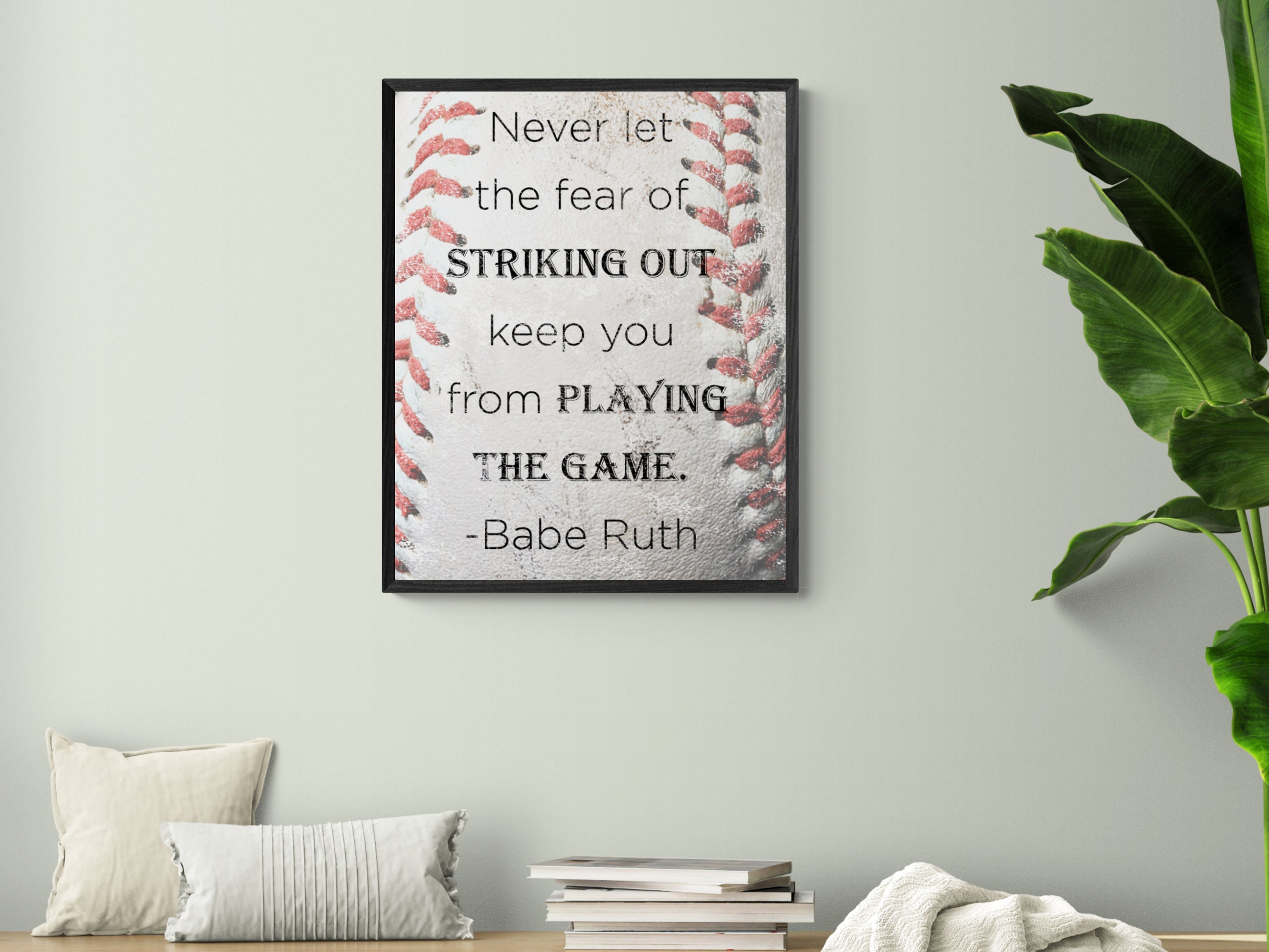 Never Let the Fear of Striking Out Keep You From Playing the | Etsy