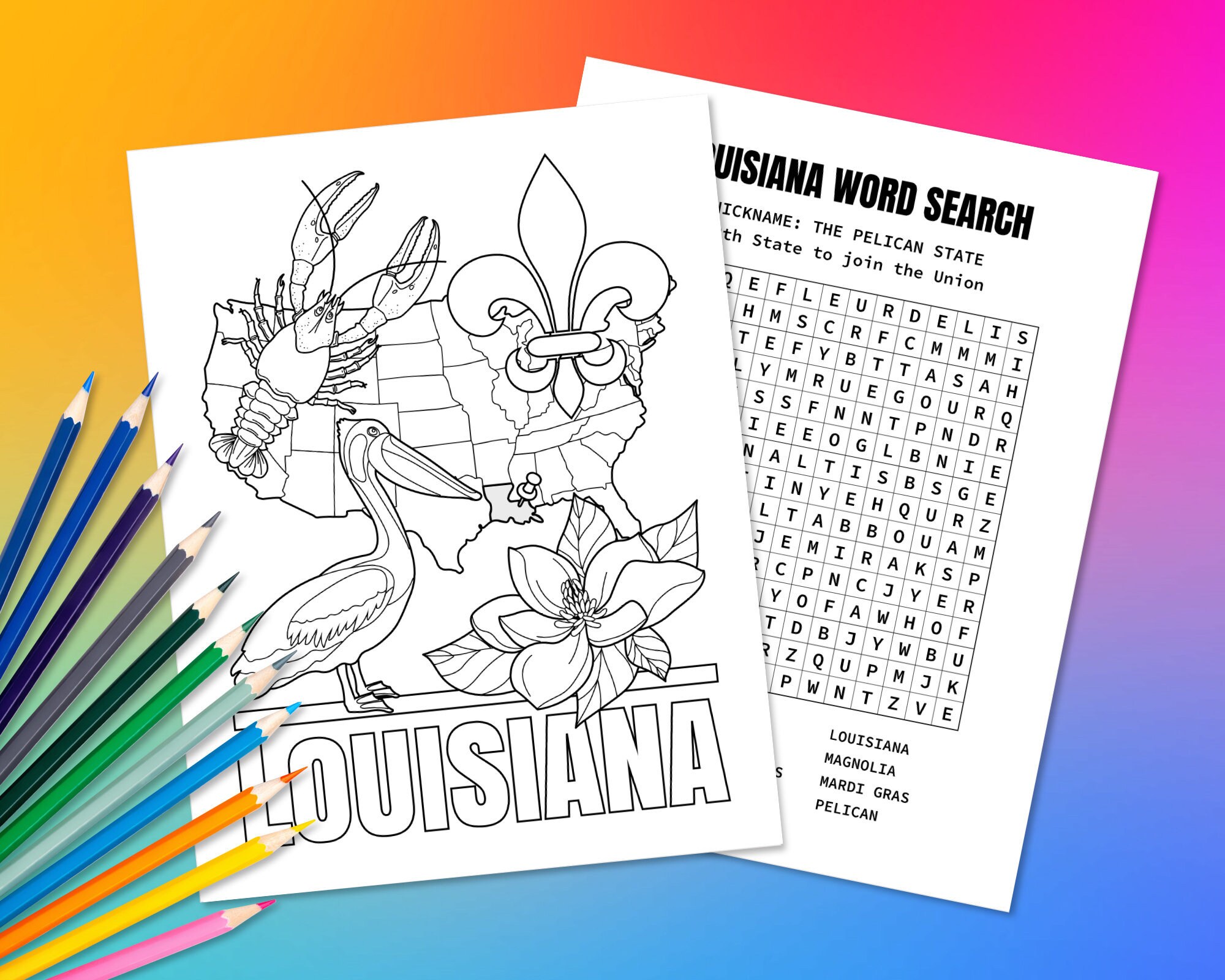 Louisiana State Coloring Page