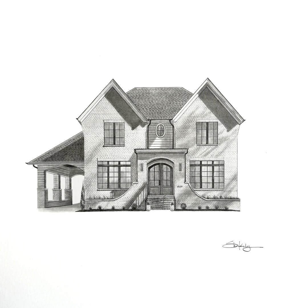 Hand Drawn Sketch From Photo Hand Drawn Original Art Realtor Closing ...