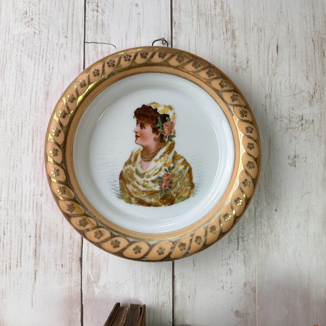 Antique Glass Dish With Austrian Ladies Portrait - Etsy