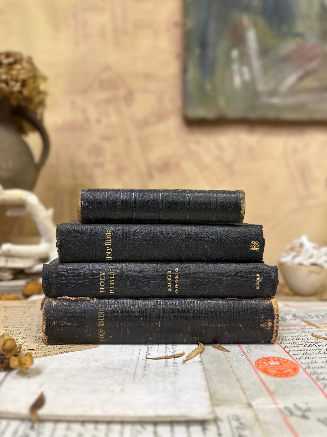 Larger Book Stack Bible Collection - Etsy