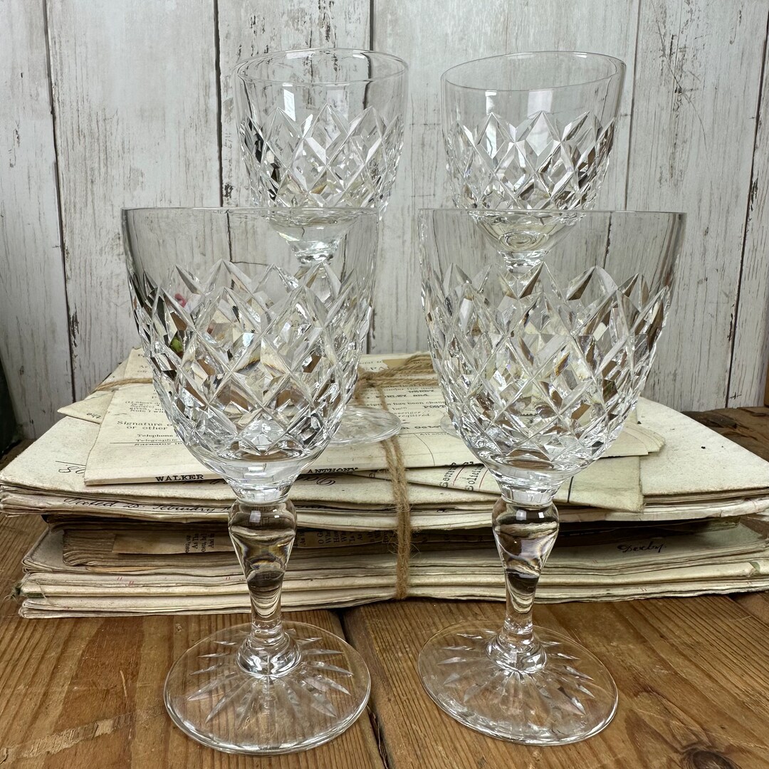 Set of Four Vintage Wine Glasses Pattern B - Etsy